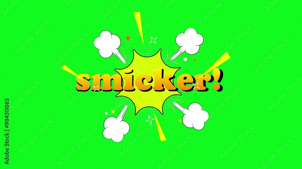 Smicker - 4K comic text pop art animation. Vintage colorful, pop-up ...