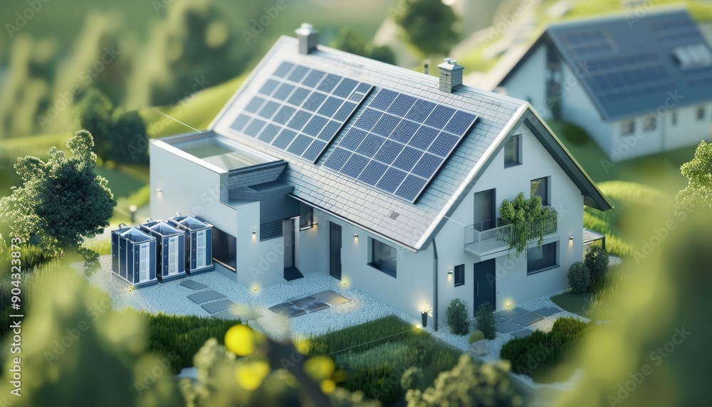 Infographic diagram of battery packs for clean energy storage at a ...