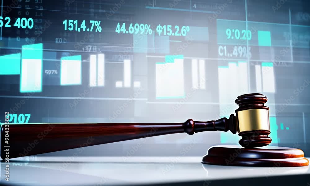 Stock market legal concept with gavel judge and law scale Stock Video ...