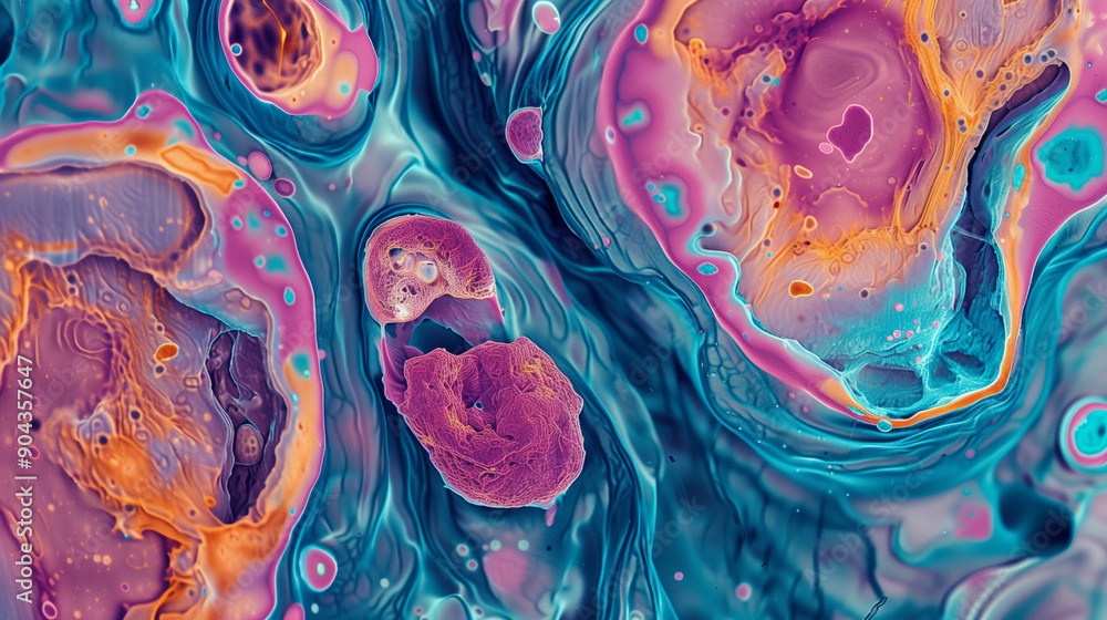 Microscopic image of kidney tissue showing the effects of chronic ...