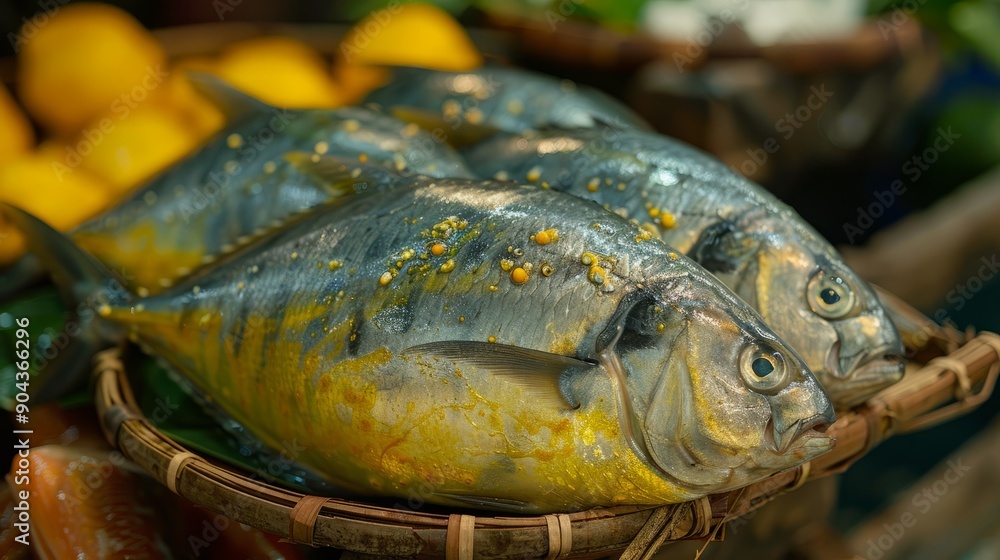 Fresh pomfret fish displayed at local market in digha west bengal Stock ...