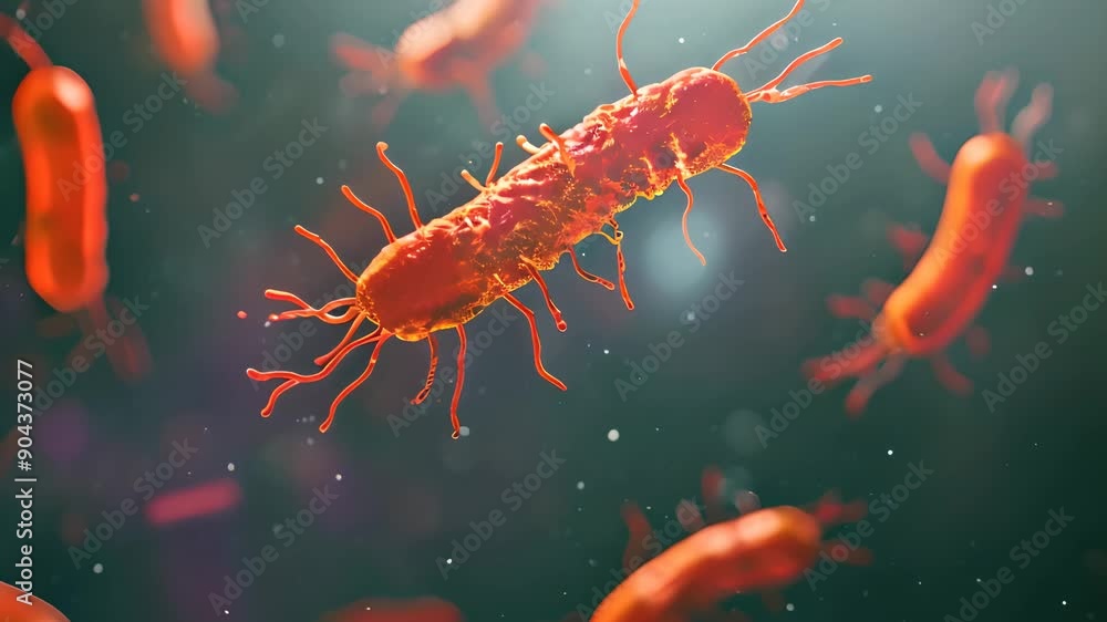 Microscopic bacteria coli infection intestinal micro germ microbe ...