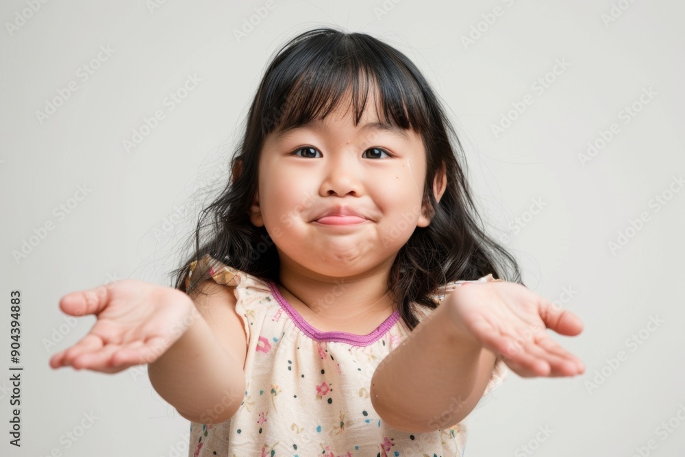 Toddler gestures dining table expressive and adorable look. Indoor ...
