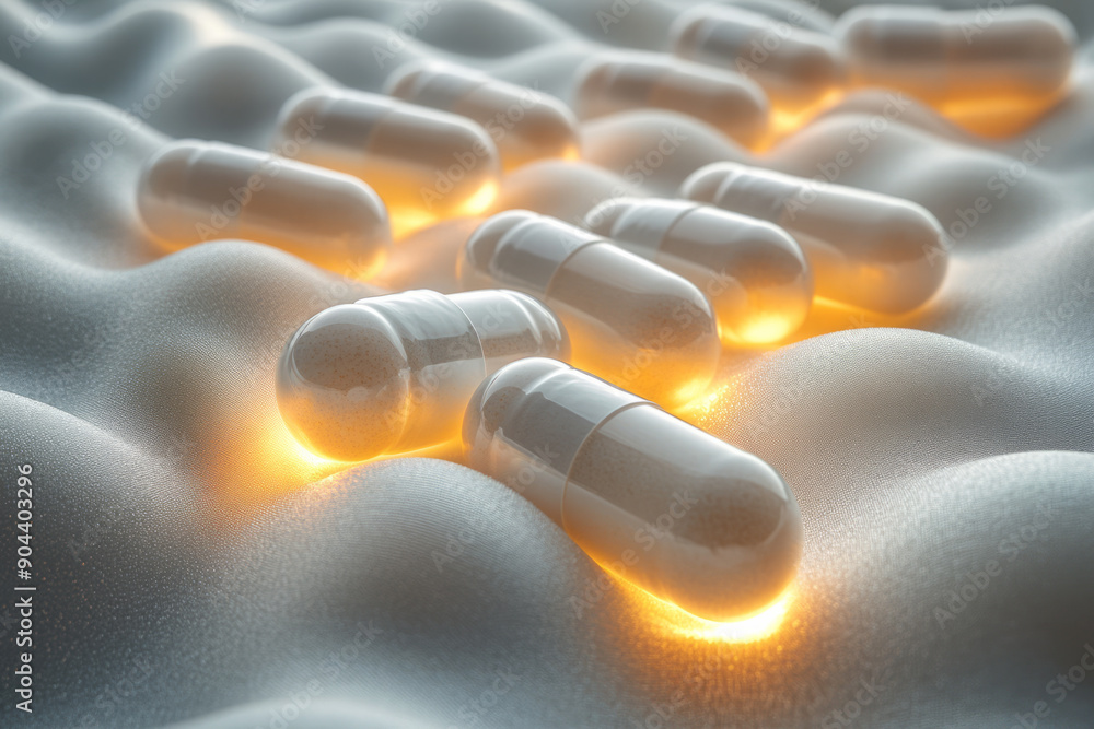 Elegant depiction of a minimalist container of magnesium supplements ...