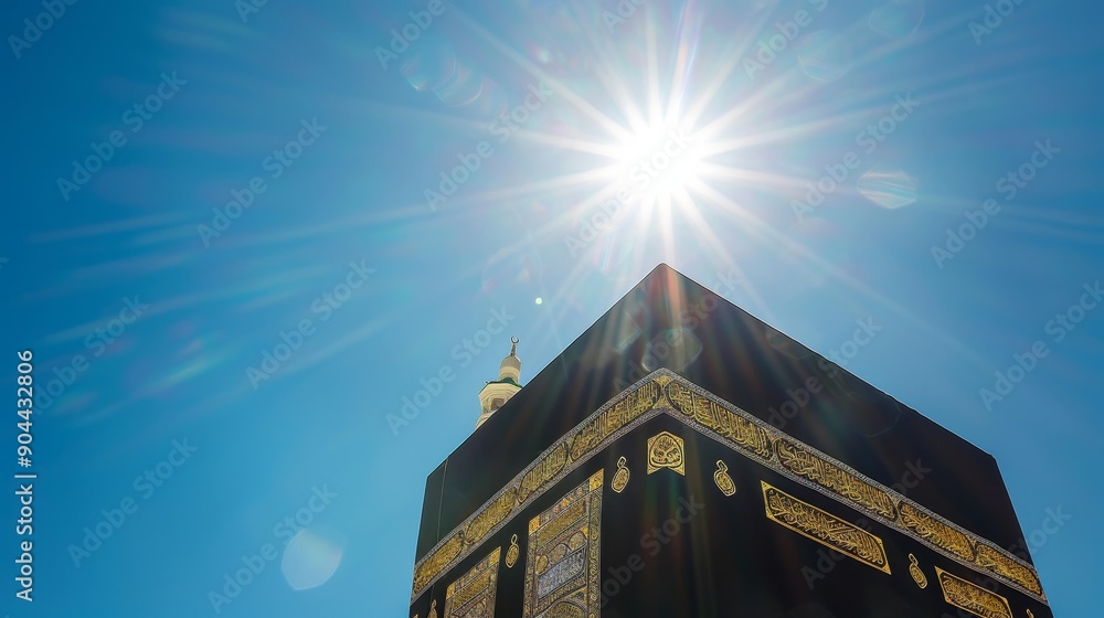 The Kaaba, a cube-shaped building in the center of the Grand Mosque in ...