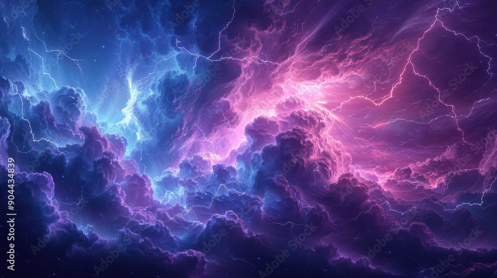 Vibrant Cosmic Nebula with Purple and Pink Hues Creating a Stunning and ...