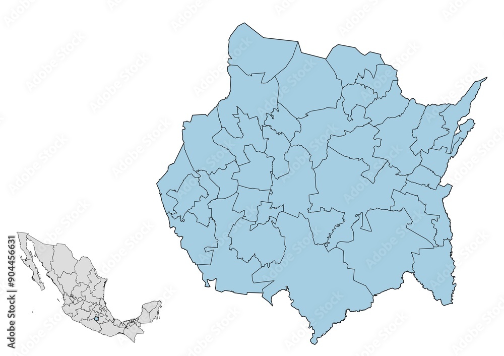 Mapa de los municipios del estado de Morelos, México Stock Illustration ...
