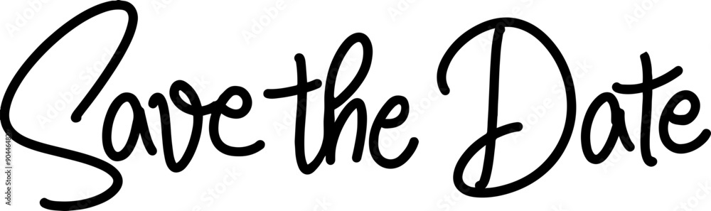 Lettering Monoline Save The Date Font Vector Calligraphy Script Modern Line Handwritten