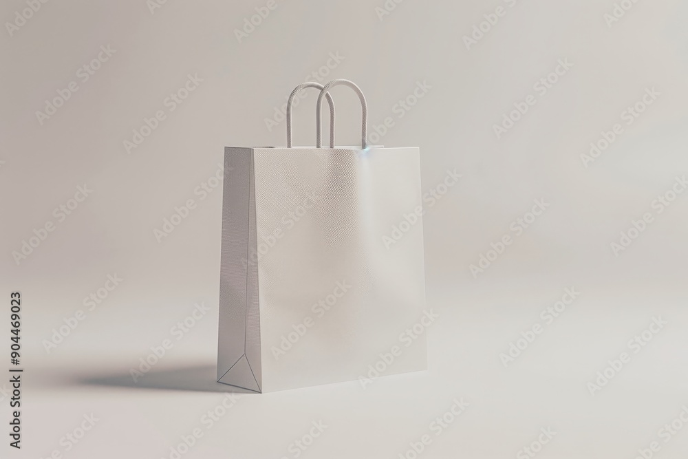 An elegant white paper bag with subtle shadows and light, perfect for ...