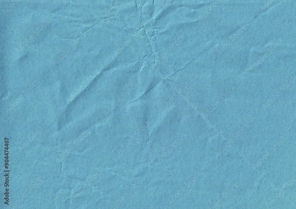 Blue crumpled paper texture background. Old weathered wrapper layout ...