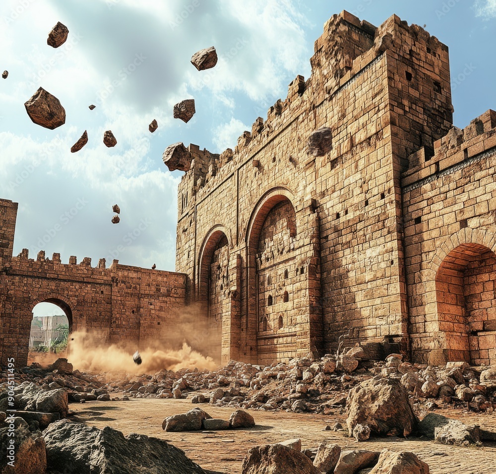 Crumbling medieval castle walls in Jericho. How tactical brilliance is ...