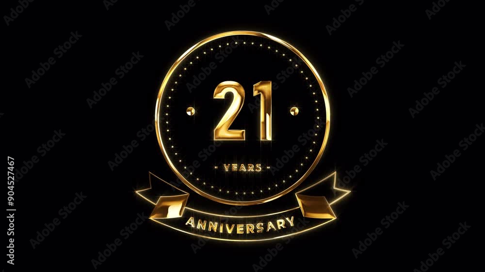 21st Anniversary Celebration. Happy 21 Years Anniversary Animation in ...