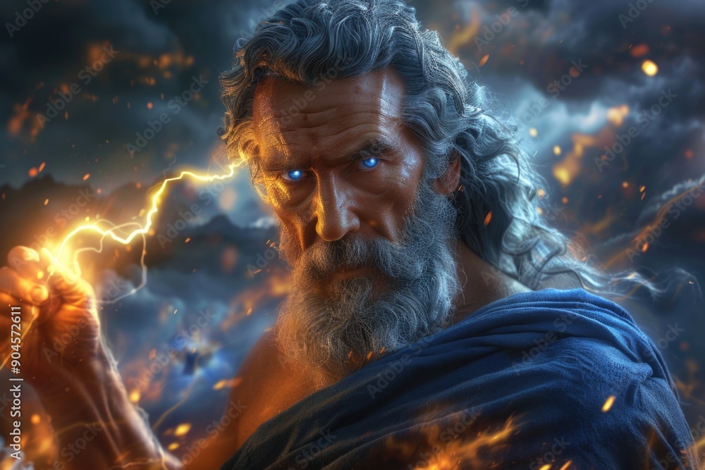 Supreme Deity: Zeus, Greek god of heavens, thunder and lightning, ruler ...