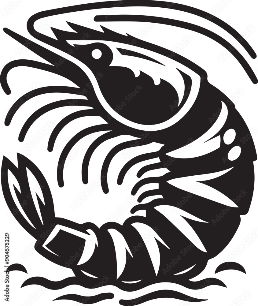shrimp vector silhouette, shrimp icon vector, Sea lobster, shrimp ...