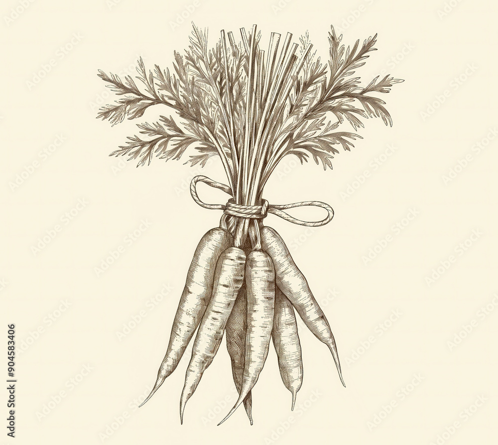 Carrot sketch hand drawn. Healthy food carrot illustration. Organic ...