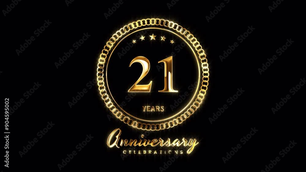 21st Anniversary Celebration. Happy 21 Years Anniversary Animation in ...