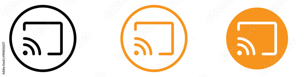 Interactive Screen Cast Icon for Technology and Presentations Graphics ...