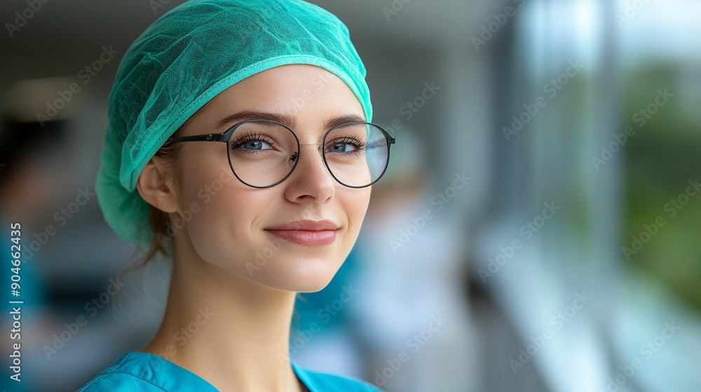 surgeon, viewed from behind, skillfully performs a surgical operation ...