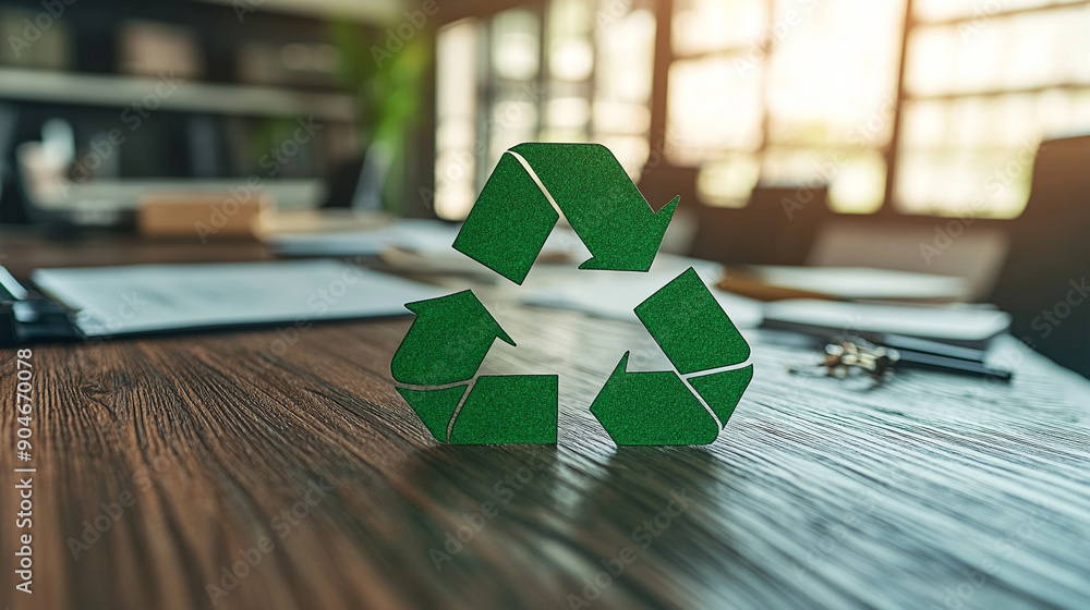 Green recycle symbol icon sign with professional, sleek design ...