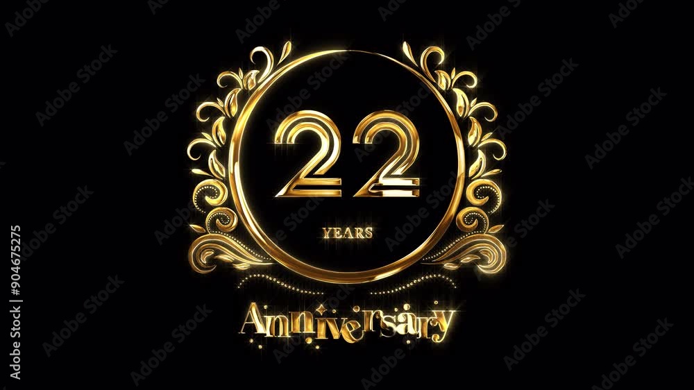 22nd Anniversary Celebration. Happy 22 Years Anniversary Animation in ...