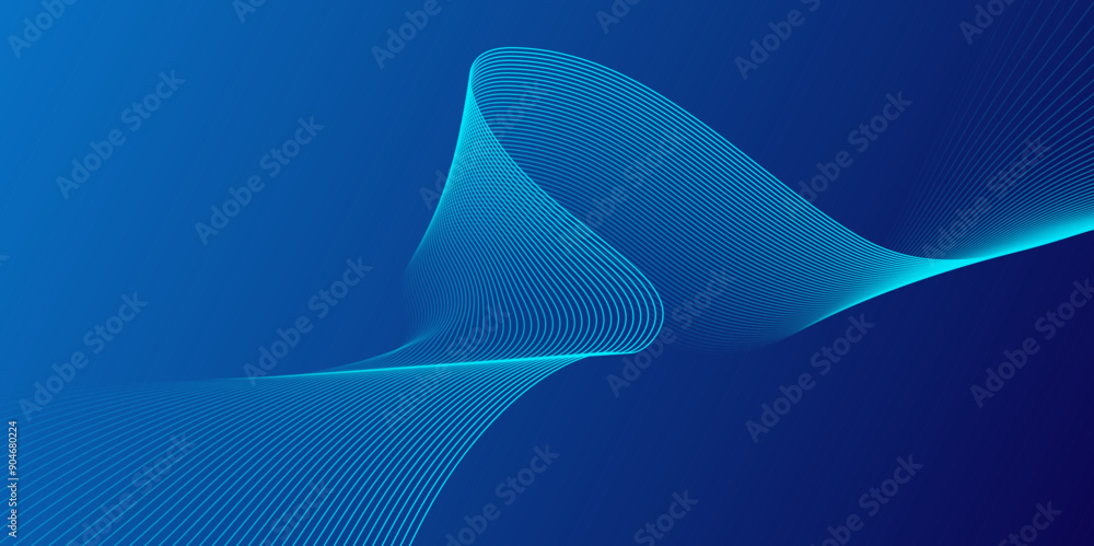 Vector Futuristic Technology dark blue gradient color background with ...