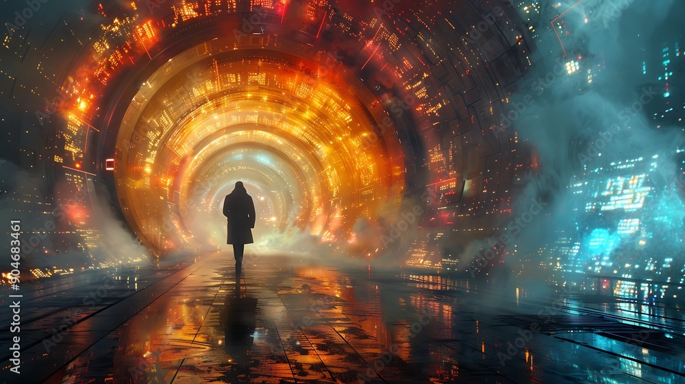 Time travel paradox with multiple versions of the same character Stock ...
