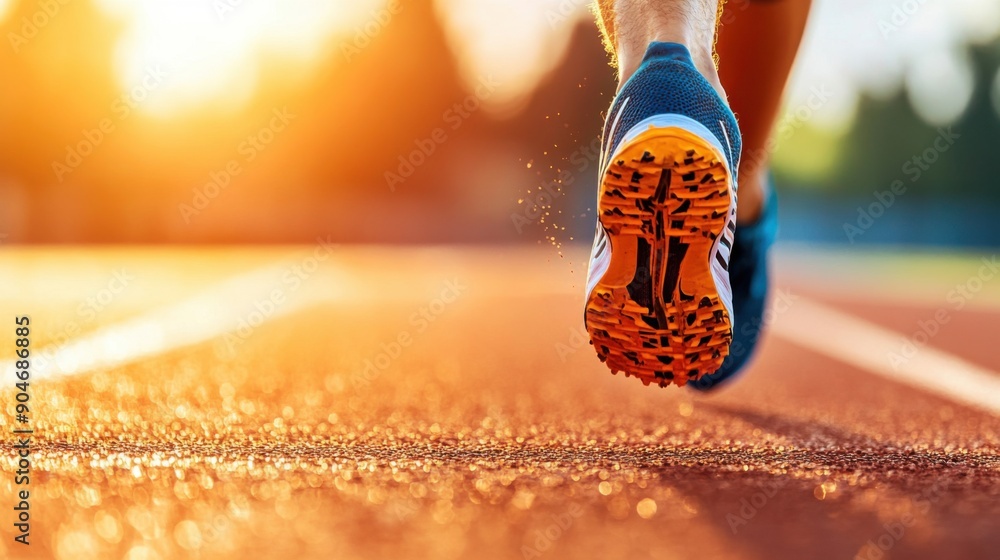 Highly detailed close up of a person with athletic gear running on a ...