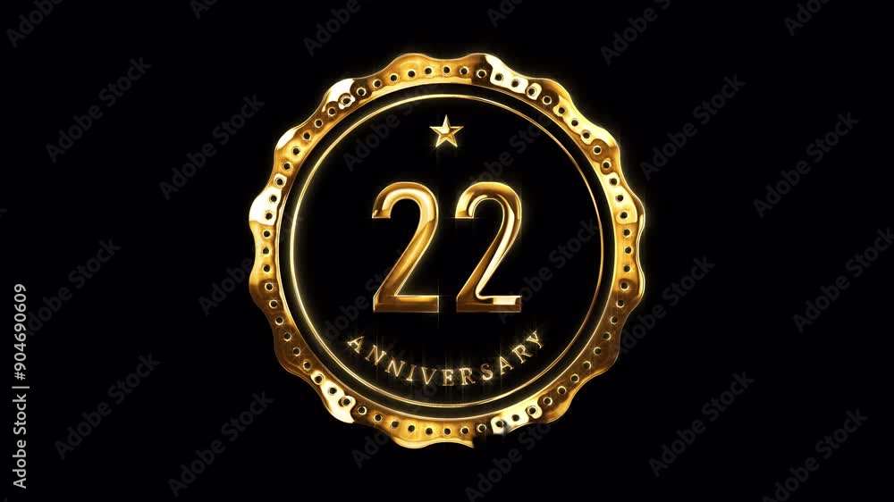 22nd Anniversary Celebration. Happy 22 Years Anniversary Animation in ...