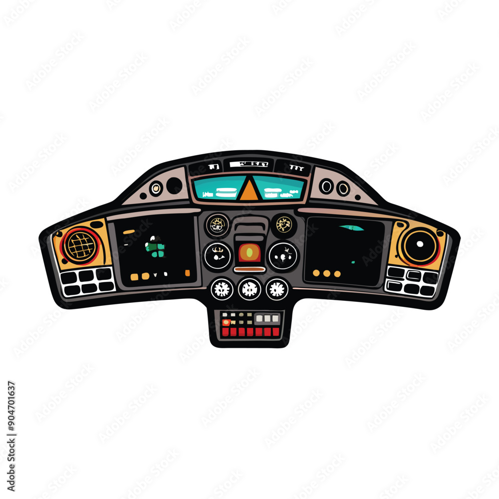 Create a vector representation of an aircraft's cockpit instrument ...