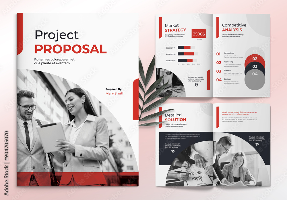 Project Proposal Booklet Layout Stock Template | Adobe Stock