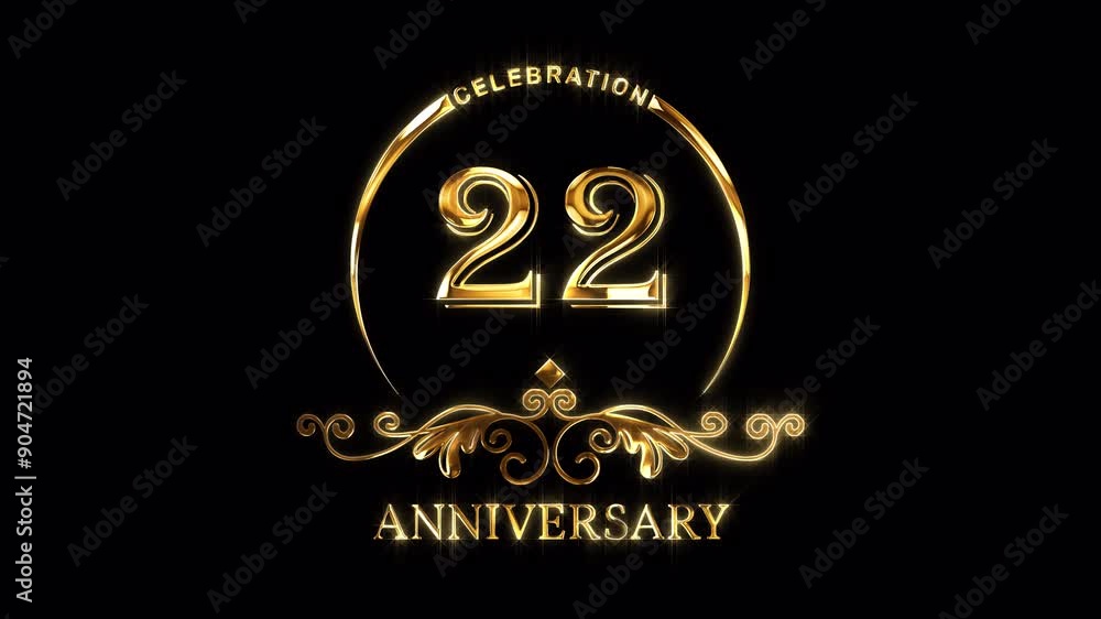 22nd Anniversary Celebration. Happy 22 Years Anniversary Animation in ...