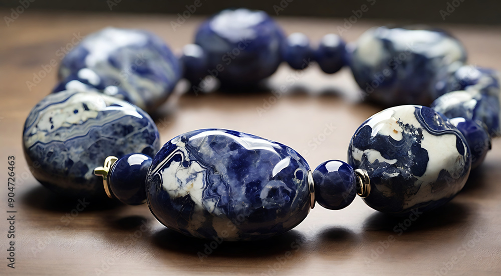 sodalite with its distinctive blue and white veins, capturing the ...
