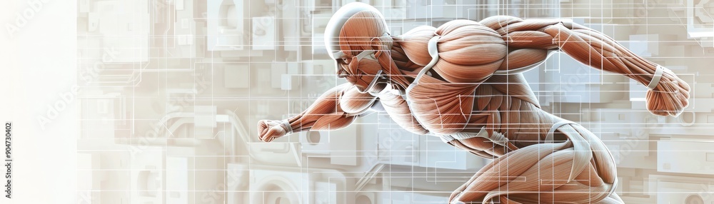 Abstract representation of muscle strength integrated with ...