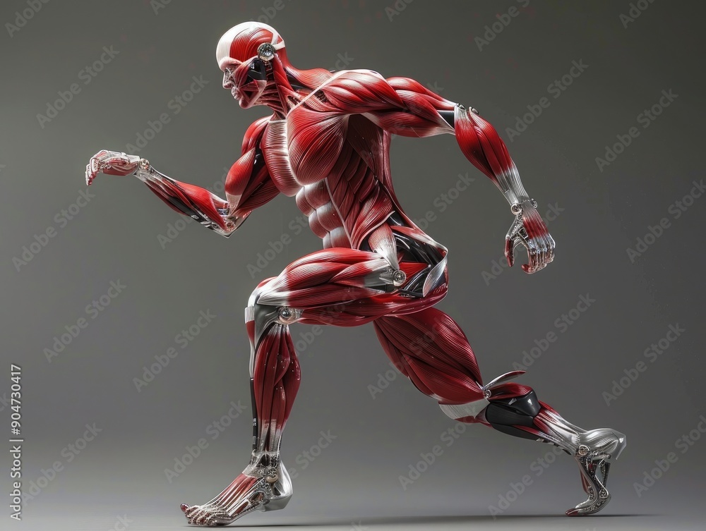Artistic fusion of human muscles and exoskeleton frameworks ...