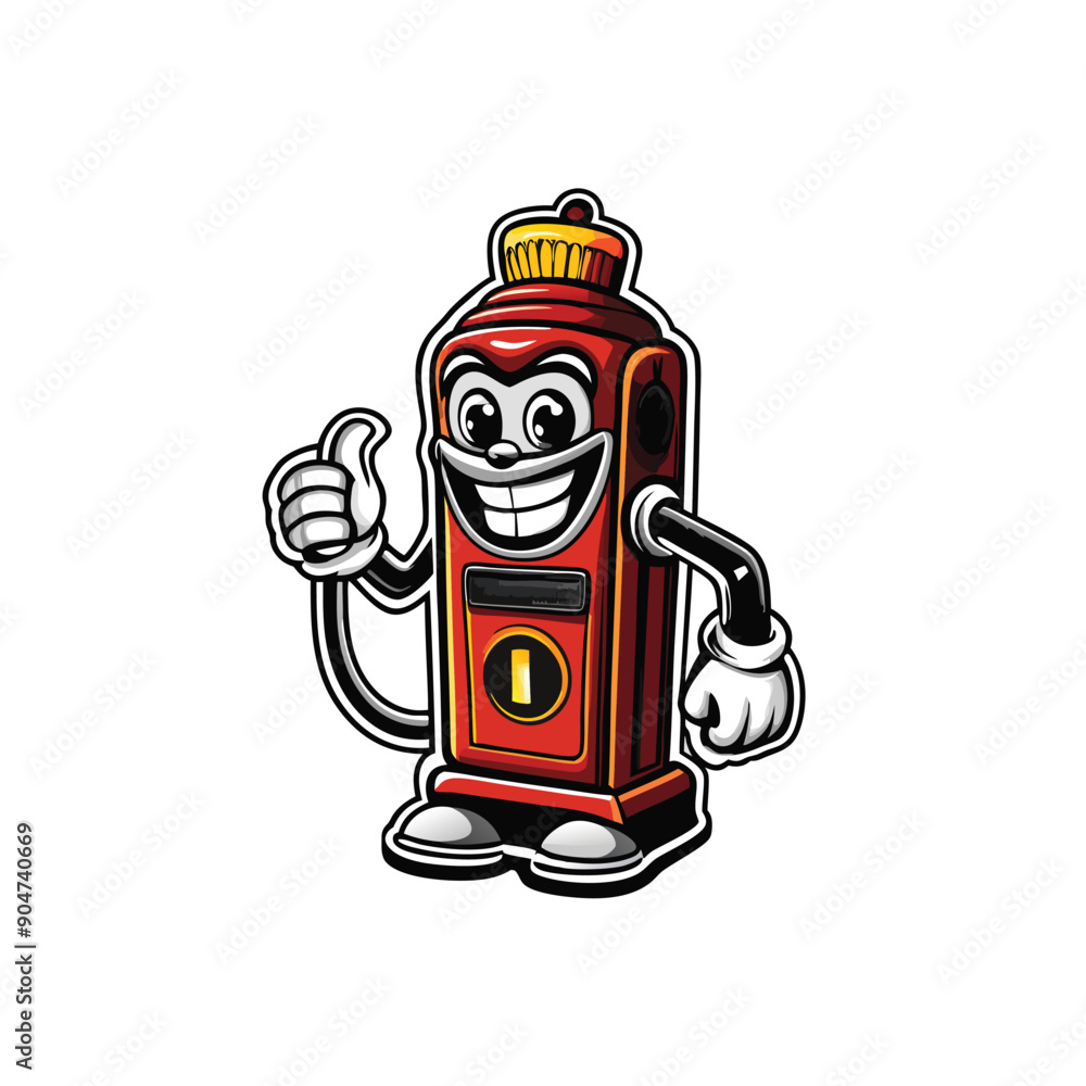 Vetor de Design a vector illustration of a vintage gas pump with a ...