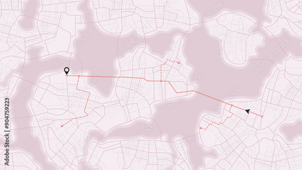 Urban map of territory for search map navigation. Location tracker ...