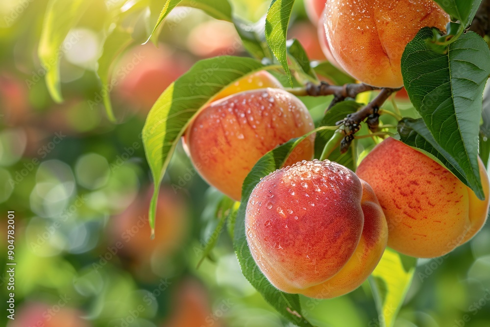 A mature peach tree is a lively and abundant deciduous tree renowned ...