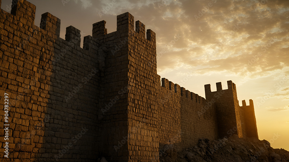 Crumbling medieval castle fort walls Ancient Fortress Crumbles Dramatic ...