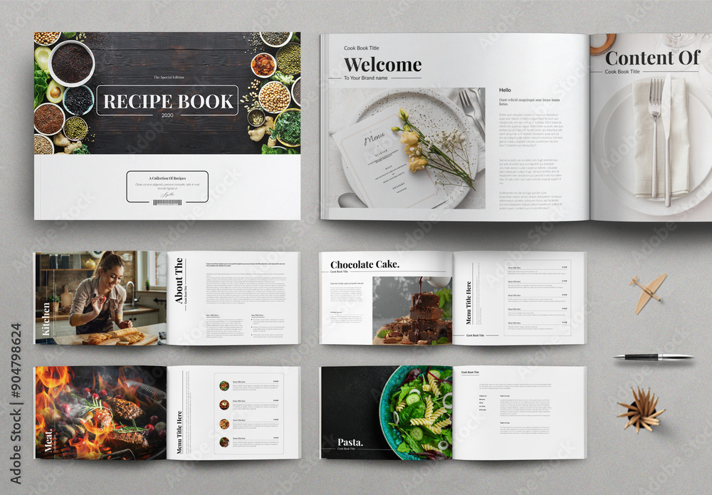Recipe Book Magazine Template Stock Template | Adobe Stock
