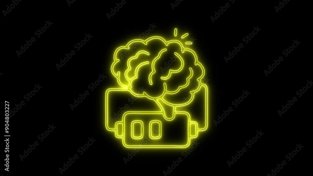 Business Acumen Neon Icon 4K Animated Linear Symbol Icon Video ...