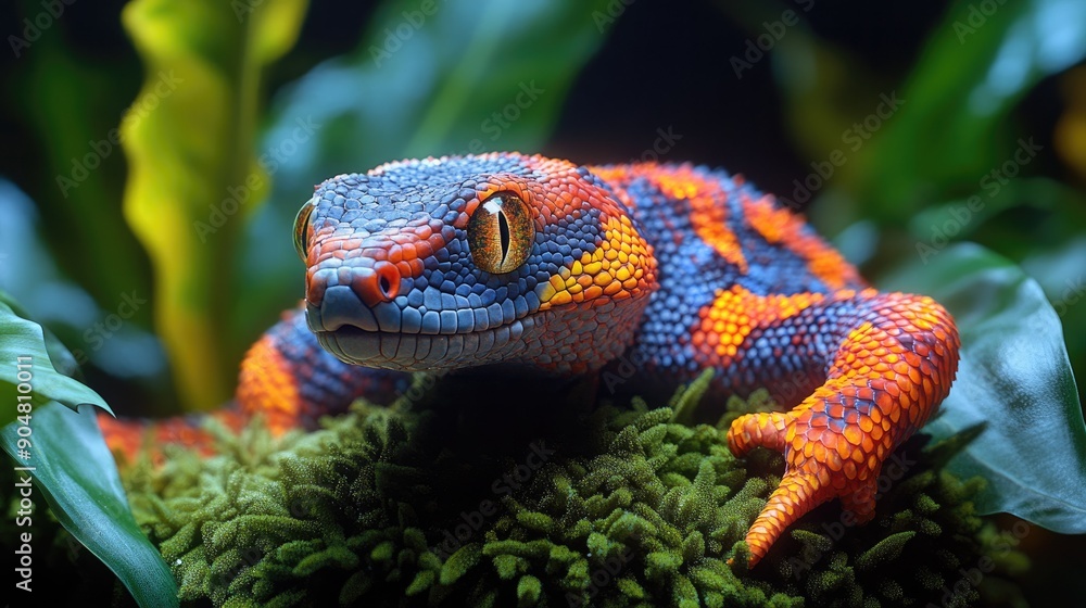 Foto de Reptile care and display with snakes and lizards, including ...