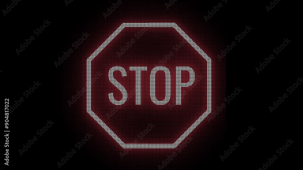 Neon Stop Animation - High-Definition Animated Video Featuring Bright ...