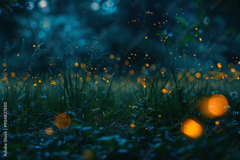 Fireflies light up the grass at night in this footage. Watch the ...