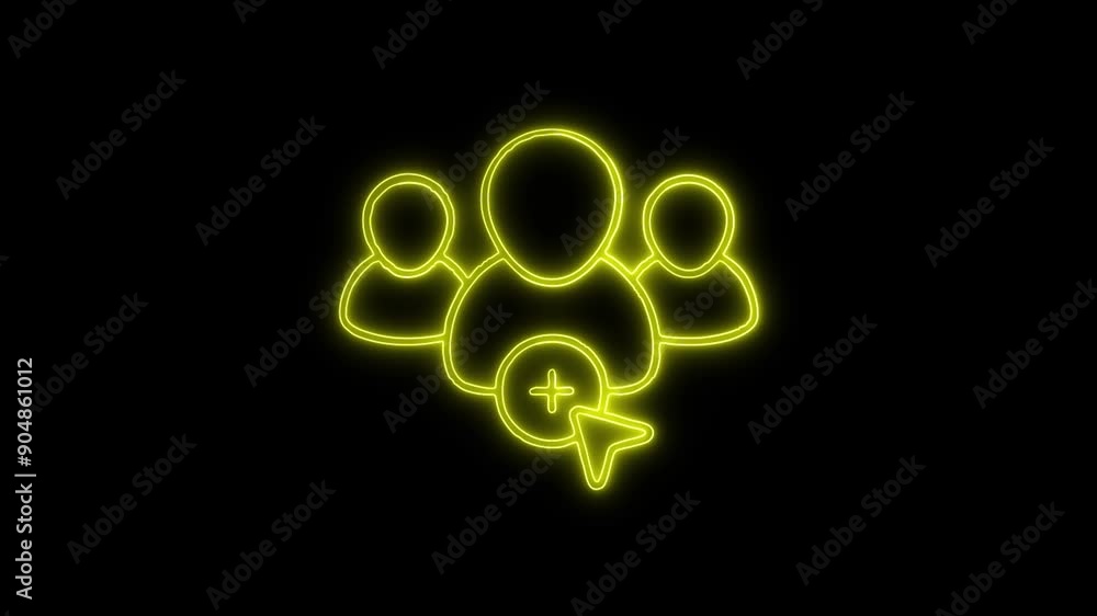 Team Selection Neon Icon 4K Animated Linear Symbol Icon Video ...