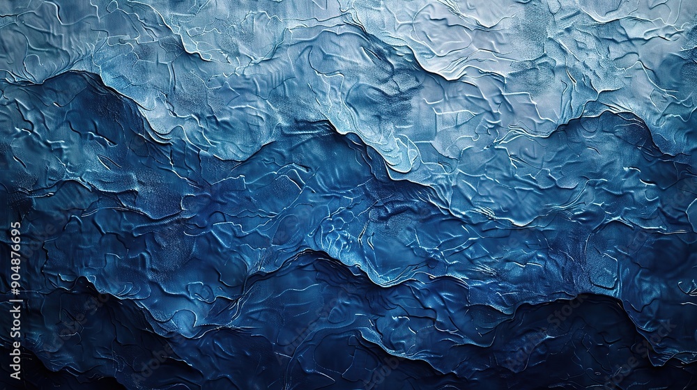 Frozen Tides: Abstract blue texture evoking icy waves, glaciers, or ...