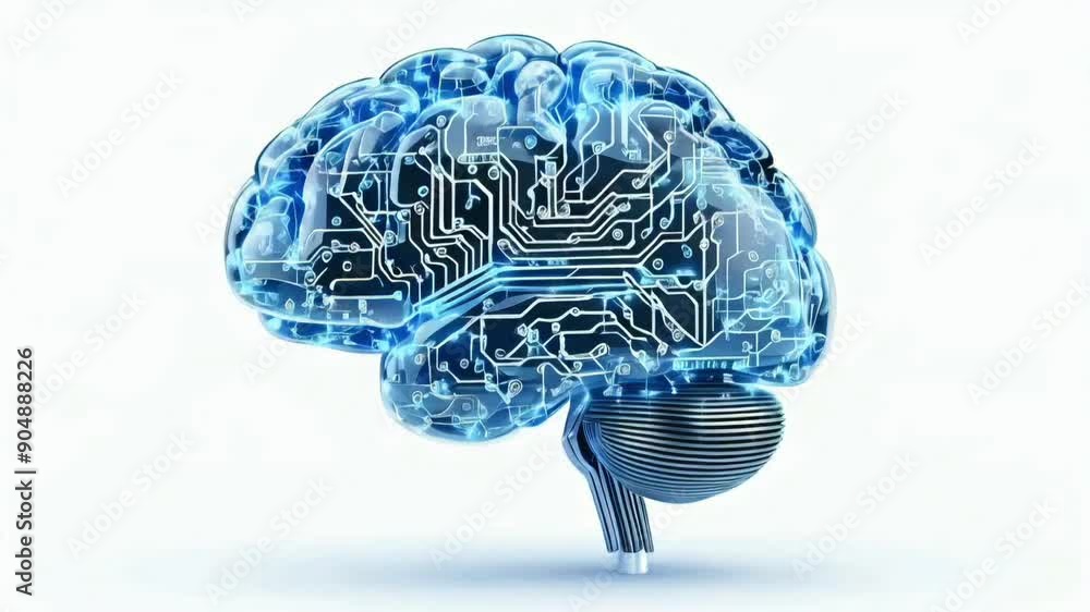 3d Cartoon Human brain showing Intelligent thinking processing through ...