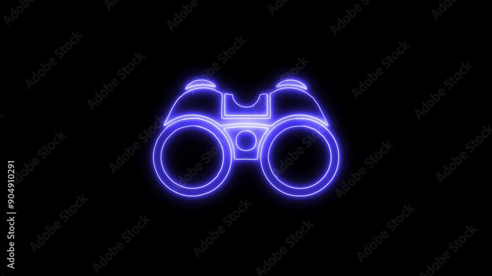Vision Neon Icon 4K Animated Linear Symbol Icon Video Background on ...