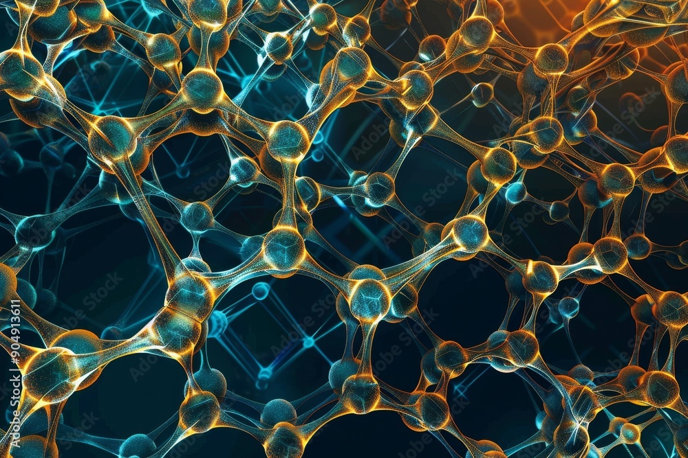 A 3D model depicting the intricate arrangement of atoms in a molecule ...
