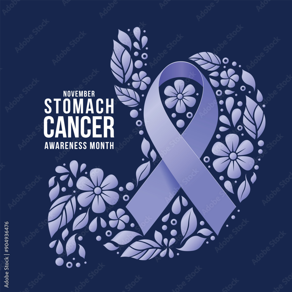 Stomach cancer awareness month - Periwinkle ribbon awareness symbol ...