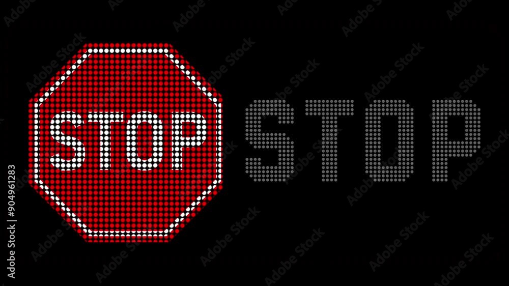 Stop Road Sign Digital Animation - High-Definition Animated Video ...